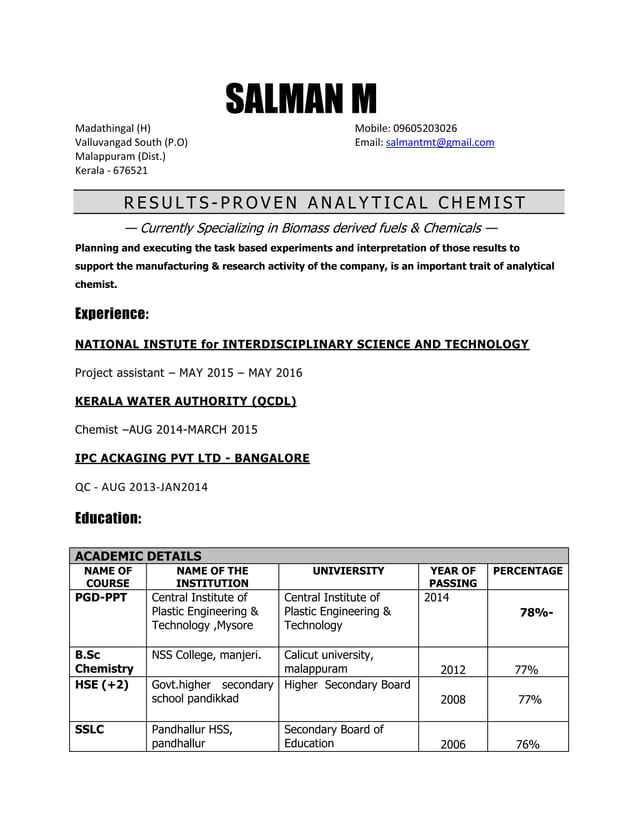 salman resume niist | PDF