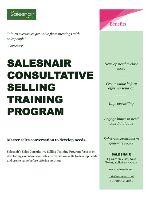 Salesnair Consultative Selling Program | PDF