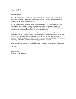 Recommendation Blouin | PDF