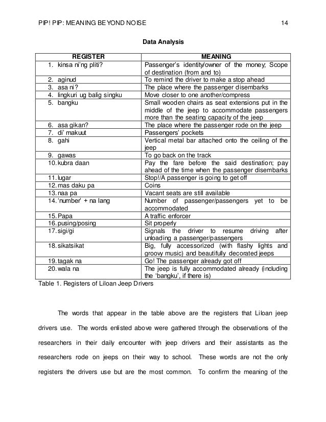 Pip! Pip! Meaning Beyond Noise