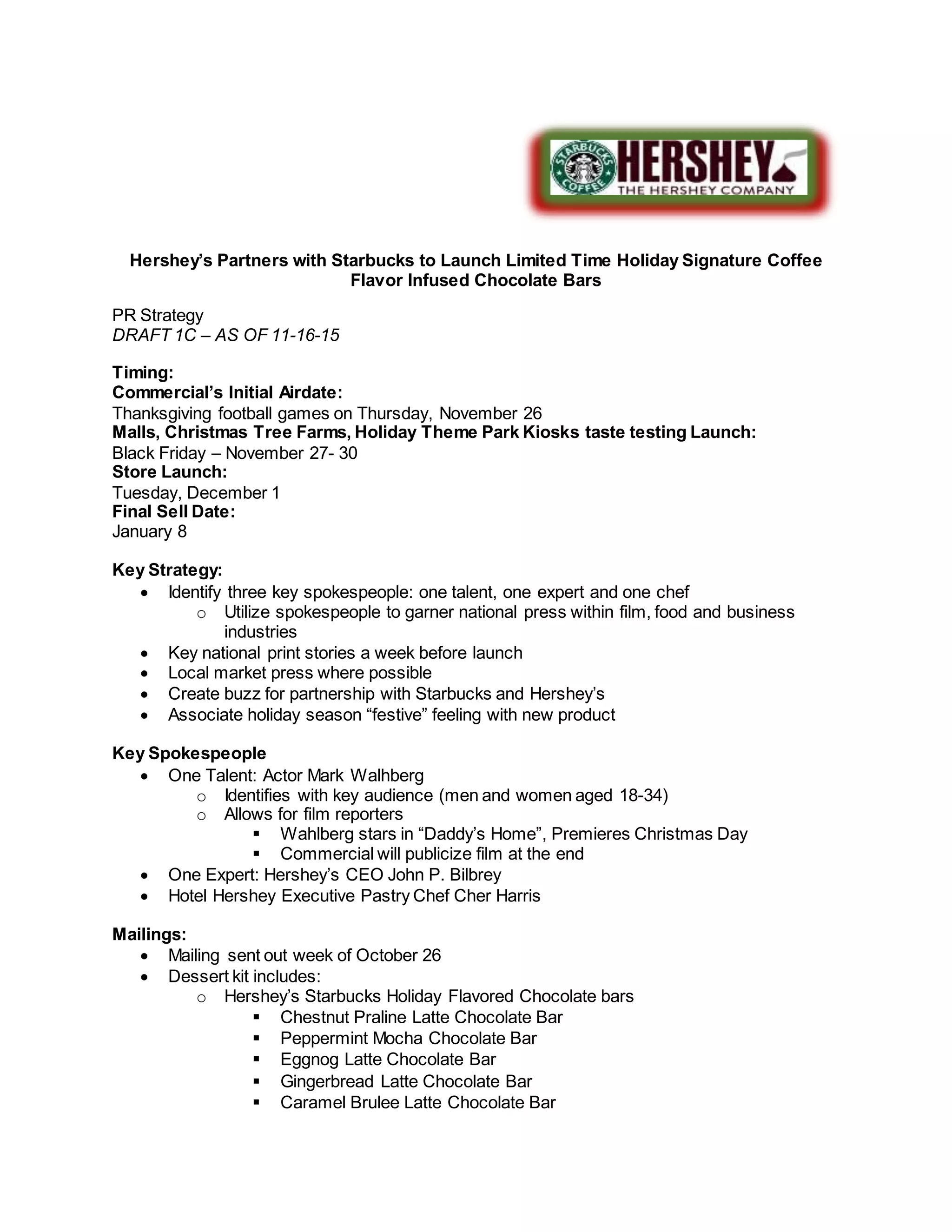 PR Press Plan-Hersheys Starbucks | DOCX