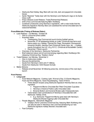 PR Press Plan-Hersheys Starbucks | PDF