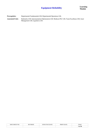 Equipment Reliability | PDF