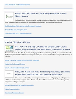 Past USD Social Innovation Challenge Awards - Center for Peace and ...