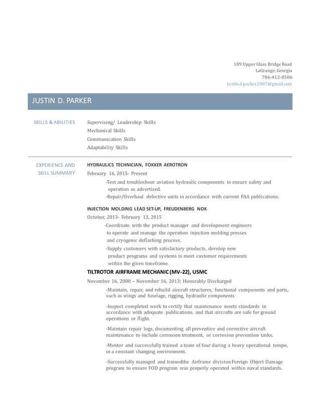 Justin's Resume 2016 | DOCX