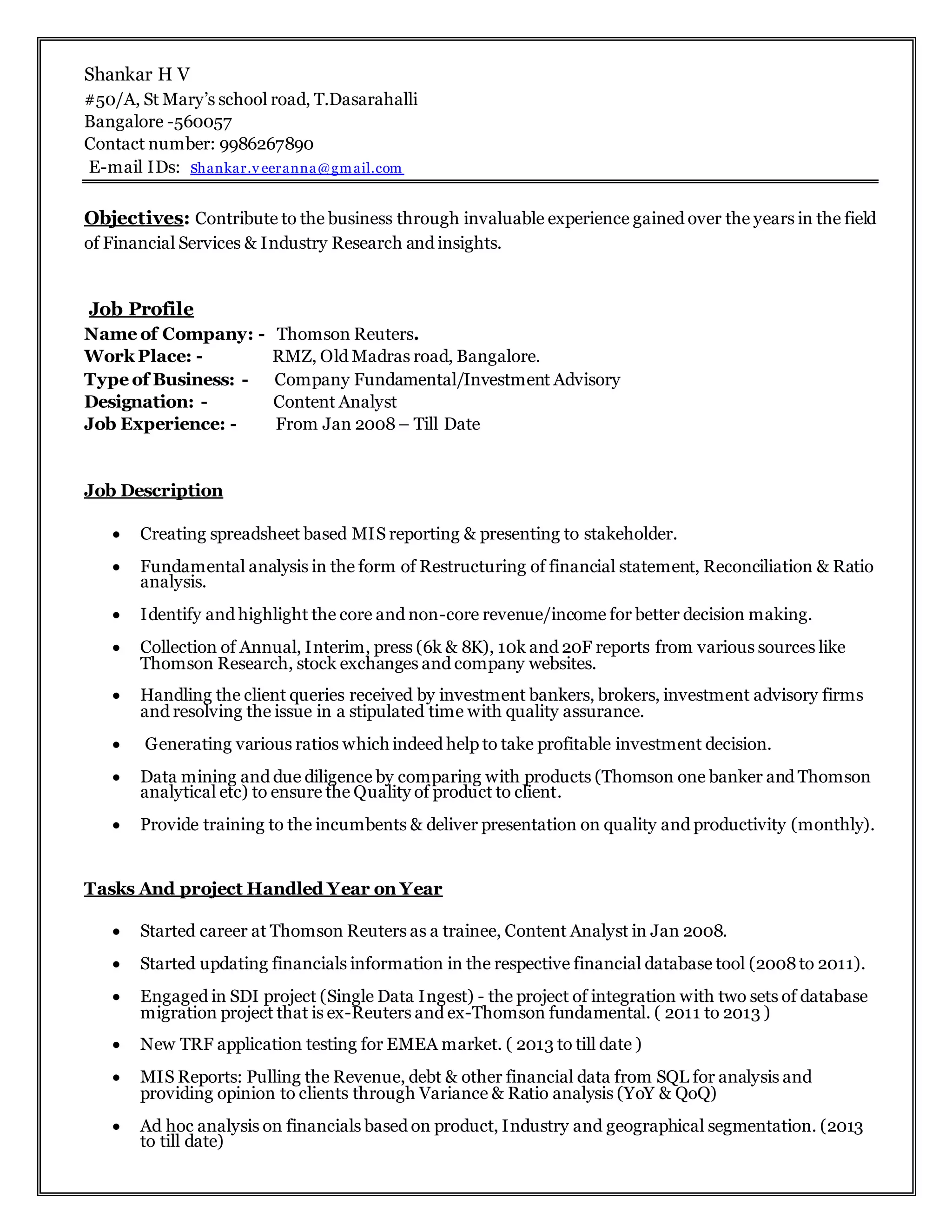 Shankar Resume | DOCX