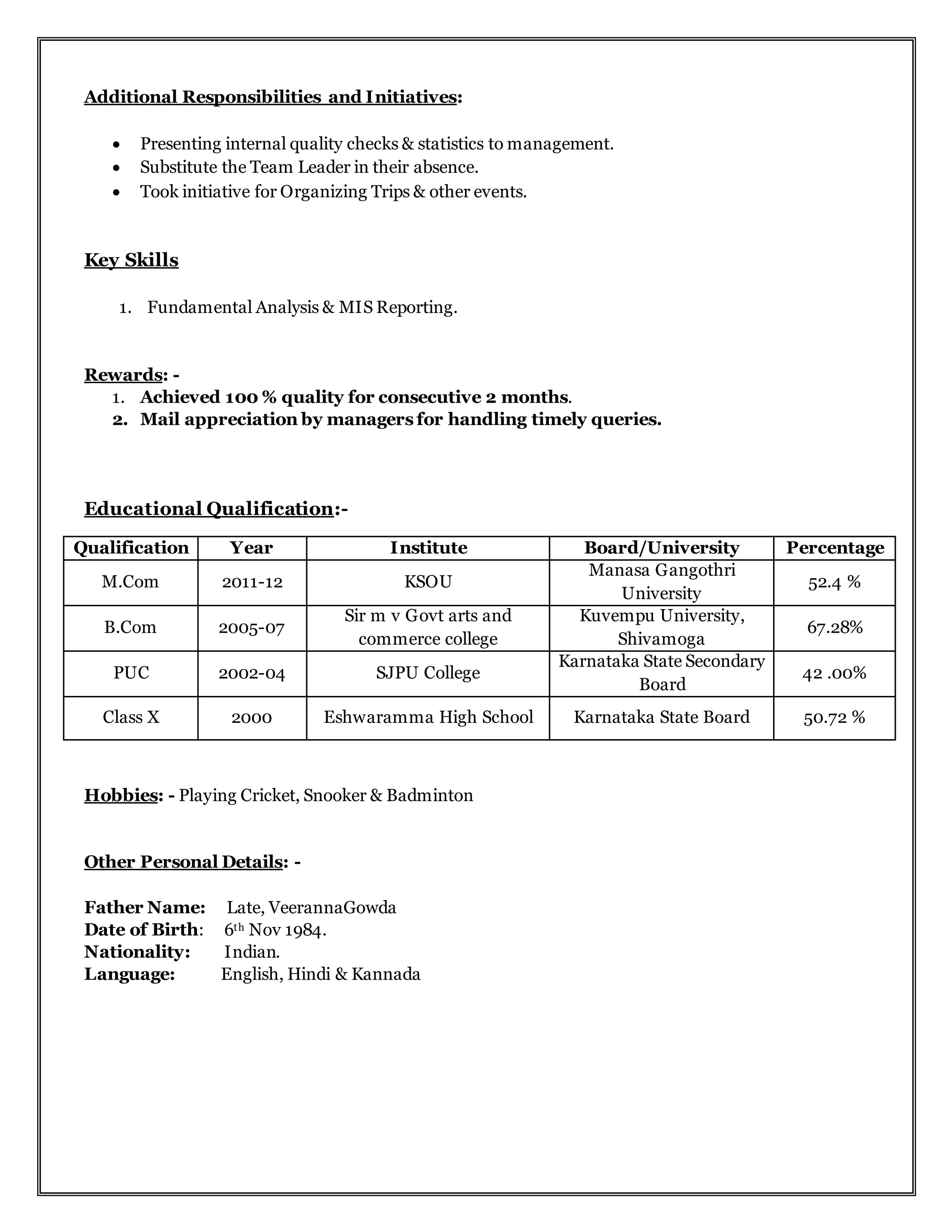 Shankar Resume | DOCX