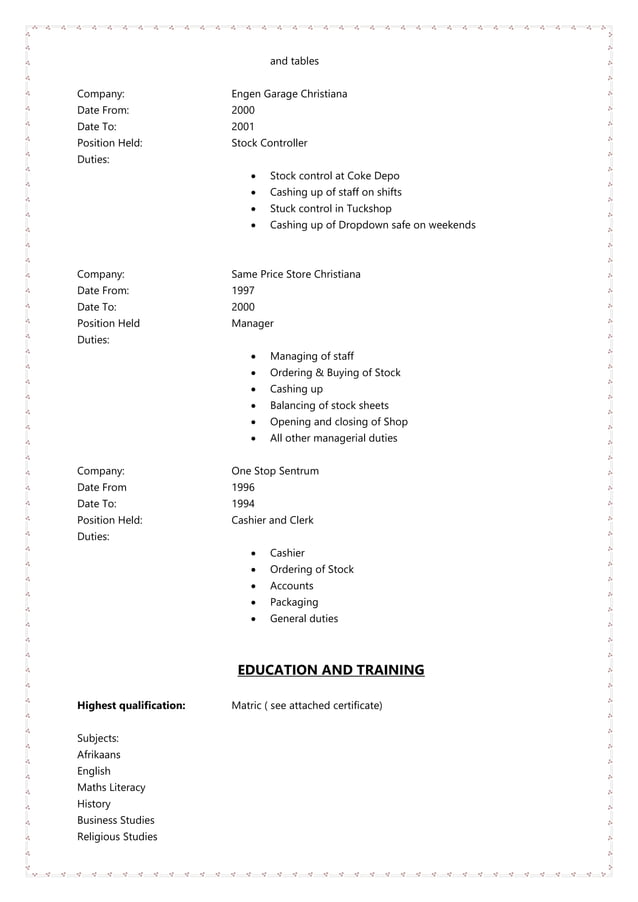 Curriculum Vitae Angelique Pretorius | PDF