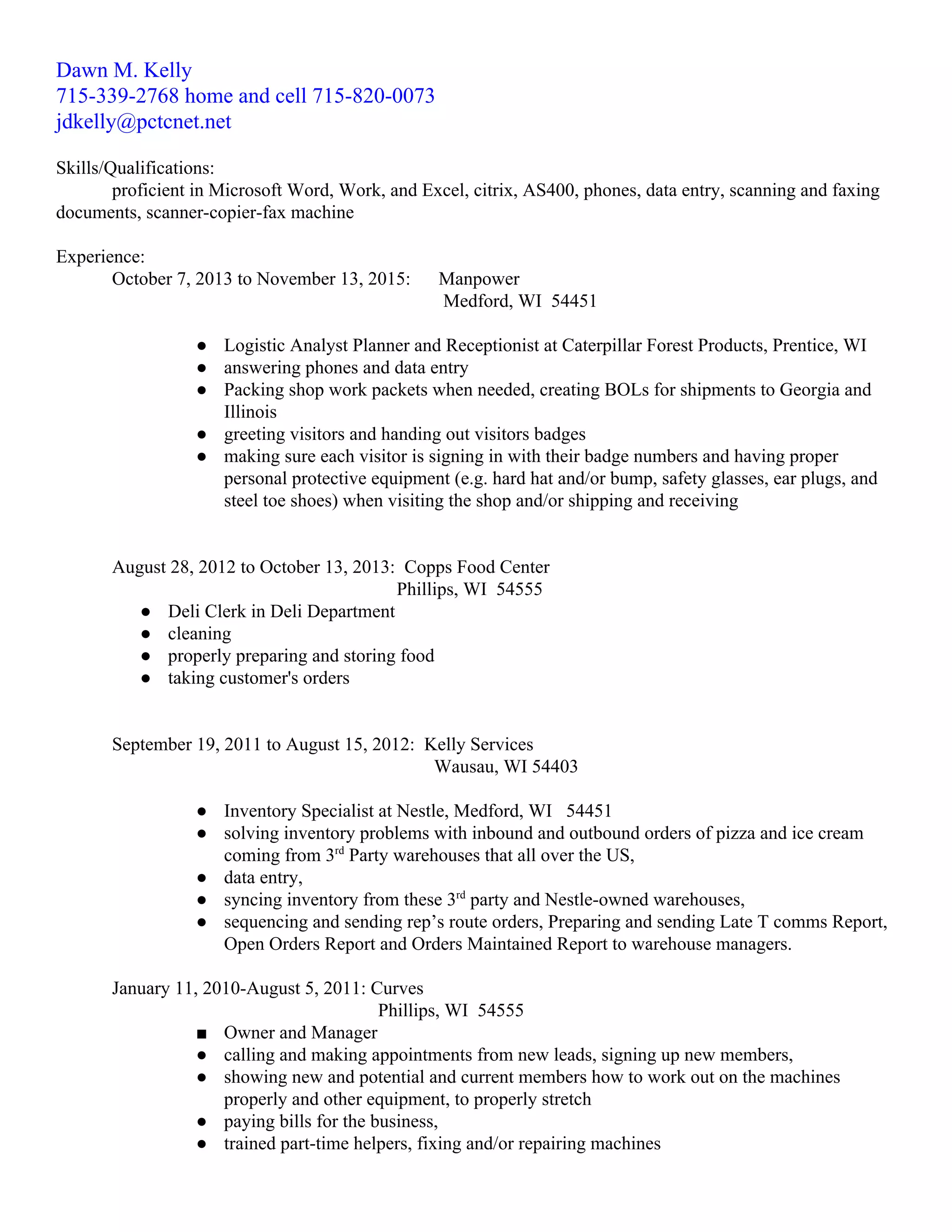 Dawnresume-11 (1) | PDF | Logistics | Business