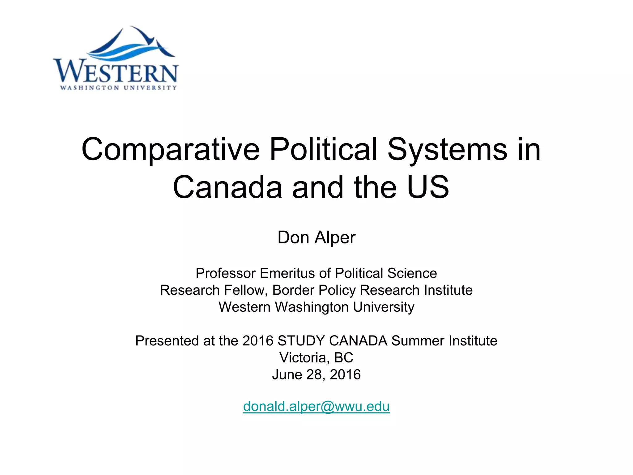 The Canadian Political System: A Comparative Perspective | PPTX