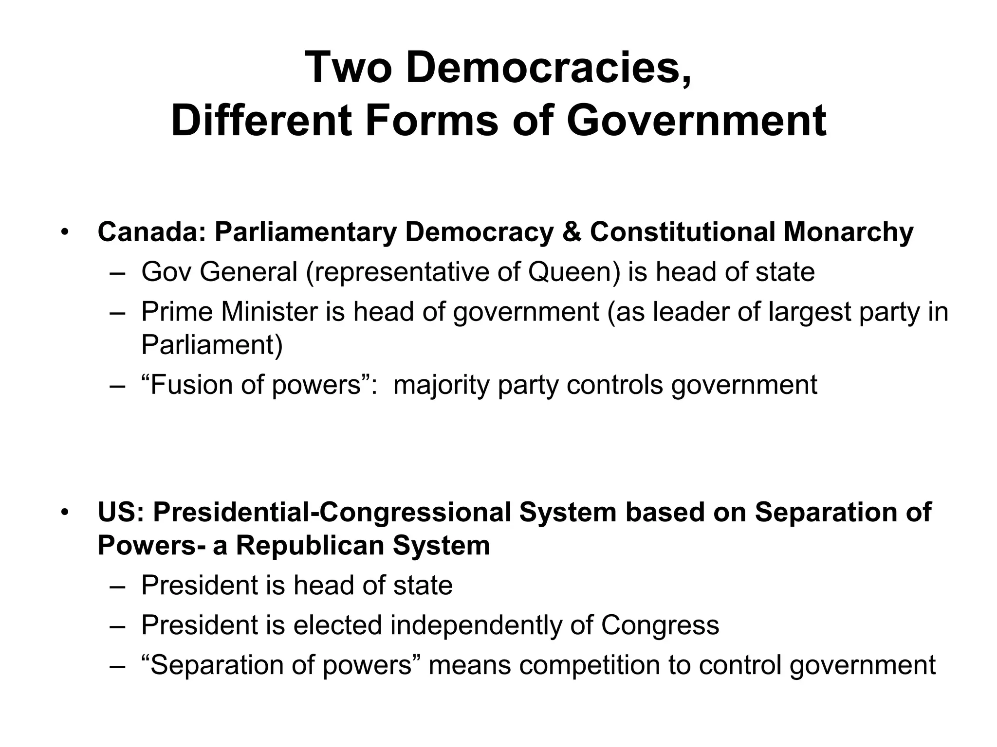 The Canadian Political System: A Comparative Perspective | PPTX