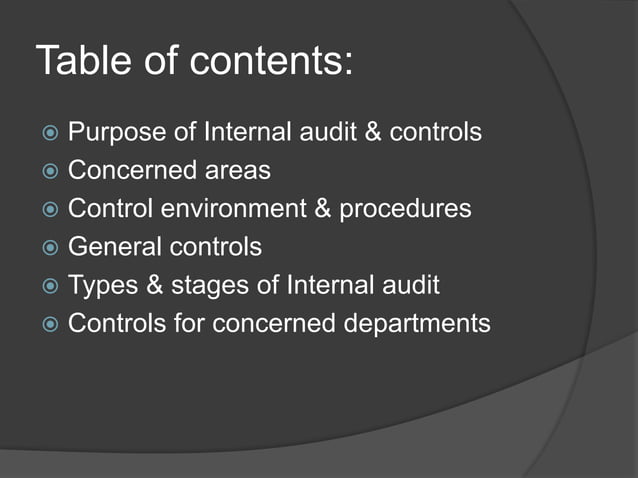 audit plan & controls | PPT