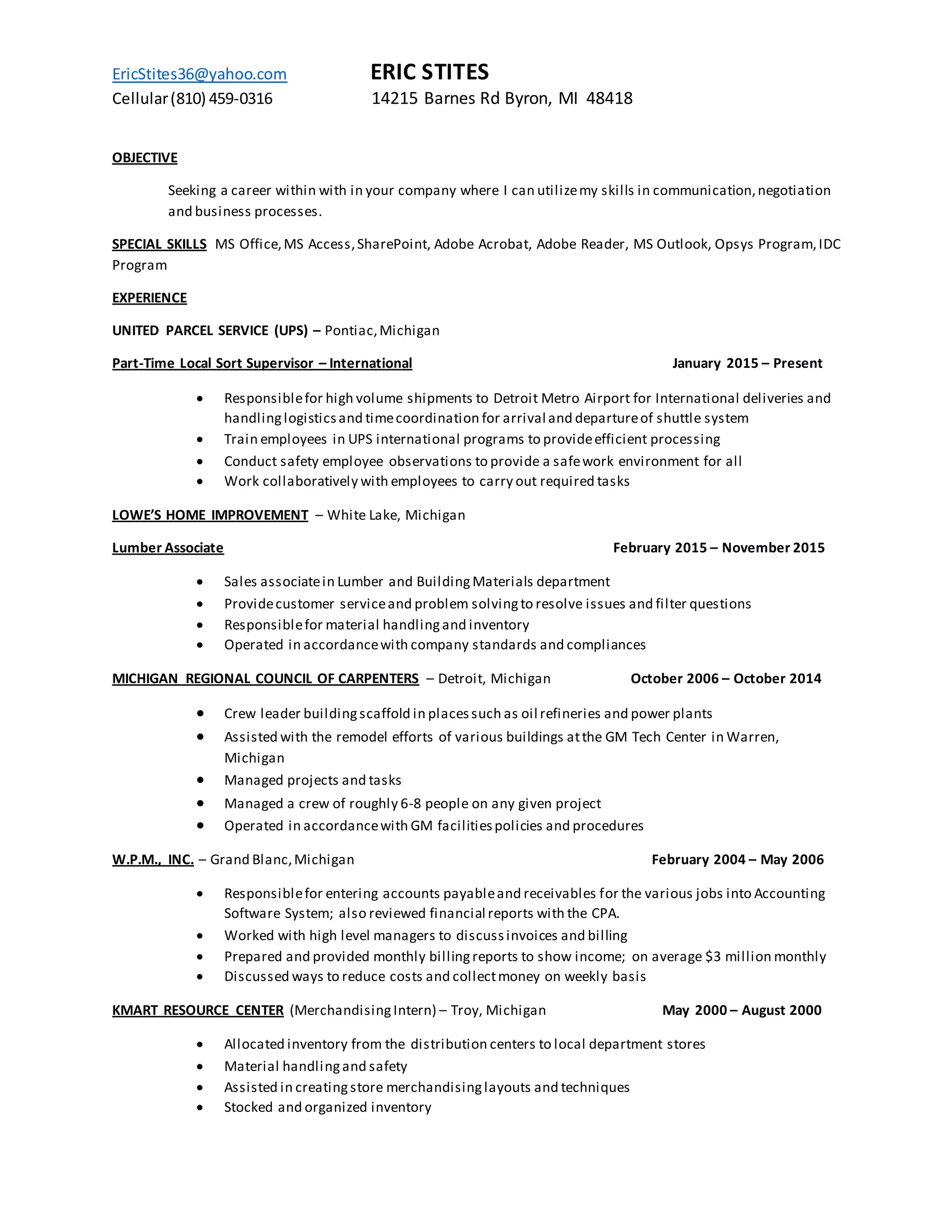 Eric's Resume Improved | PDF