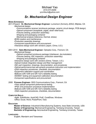 Resume 2015-Yao | PDF