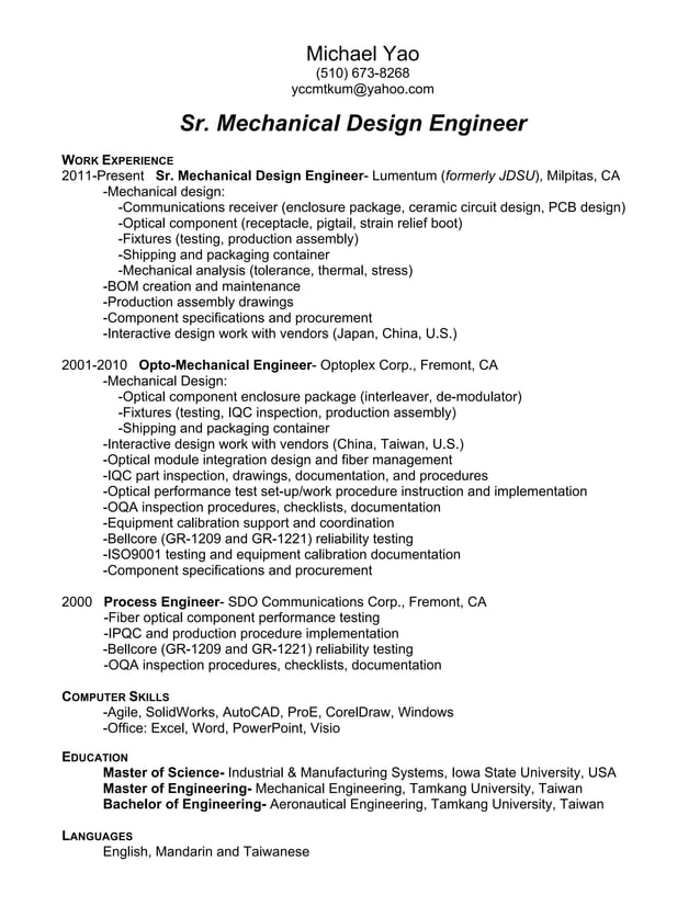 Resume 2015-Yao | PDF