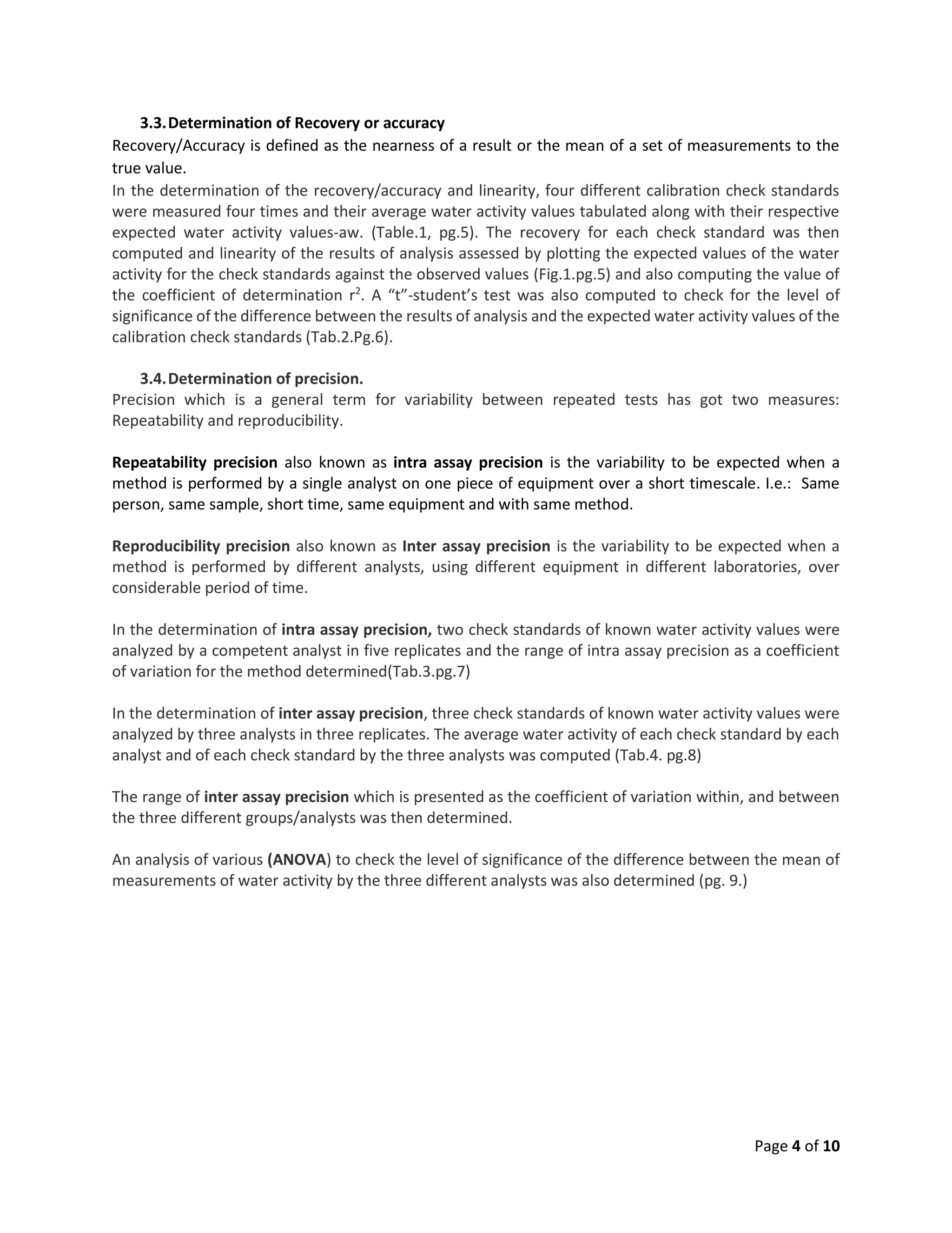 Completed Validation Report Water activity meter | PDF