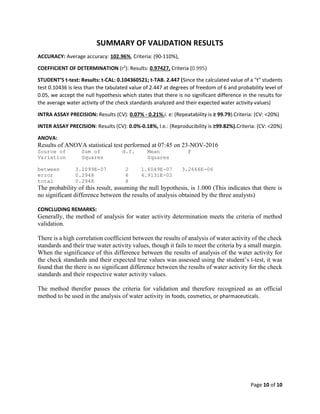 Completed Validation Report Water activity meter | PDF