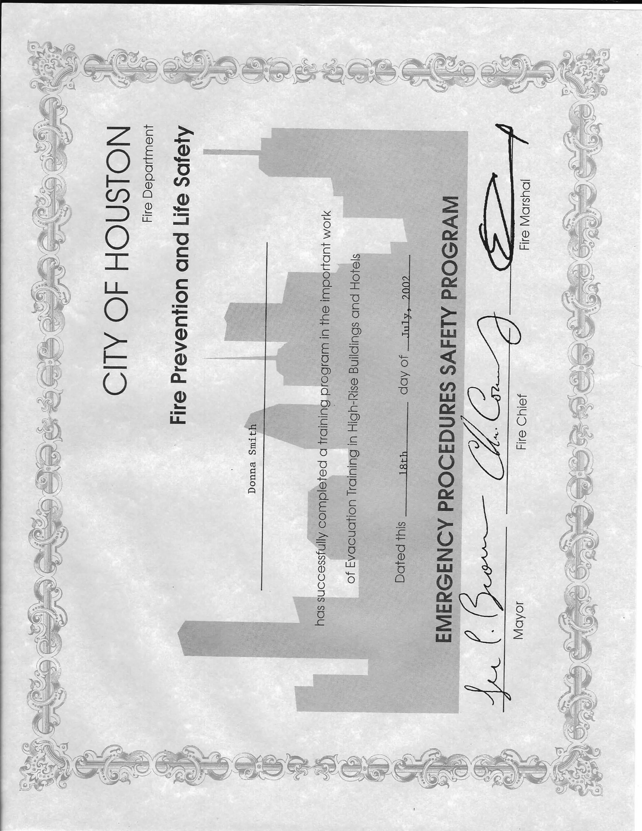 Certificate Fire Prevention and Life Safety | PDF