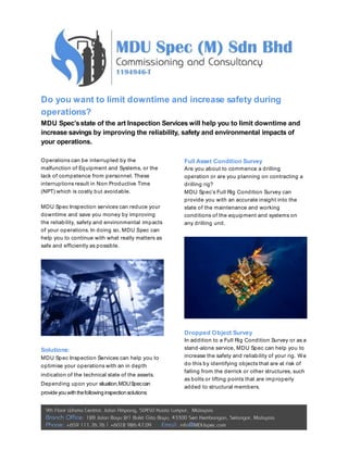 MDU Spec Flyer PP | PPTX | Manufacturing Industry | Industries