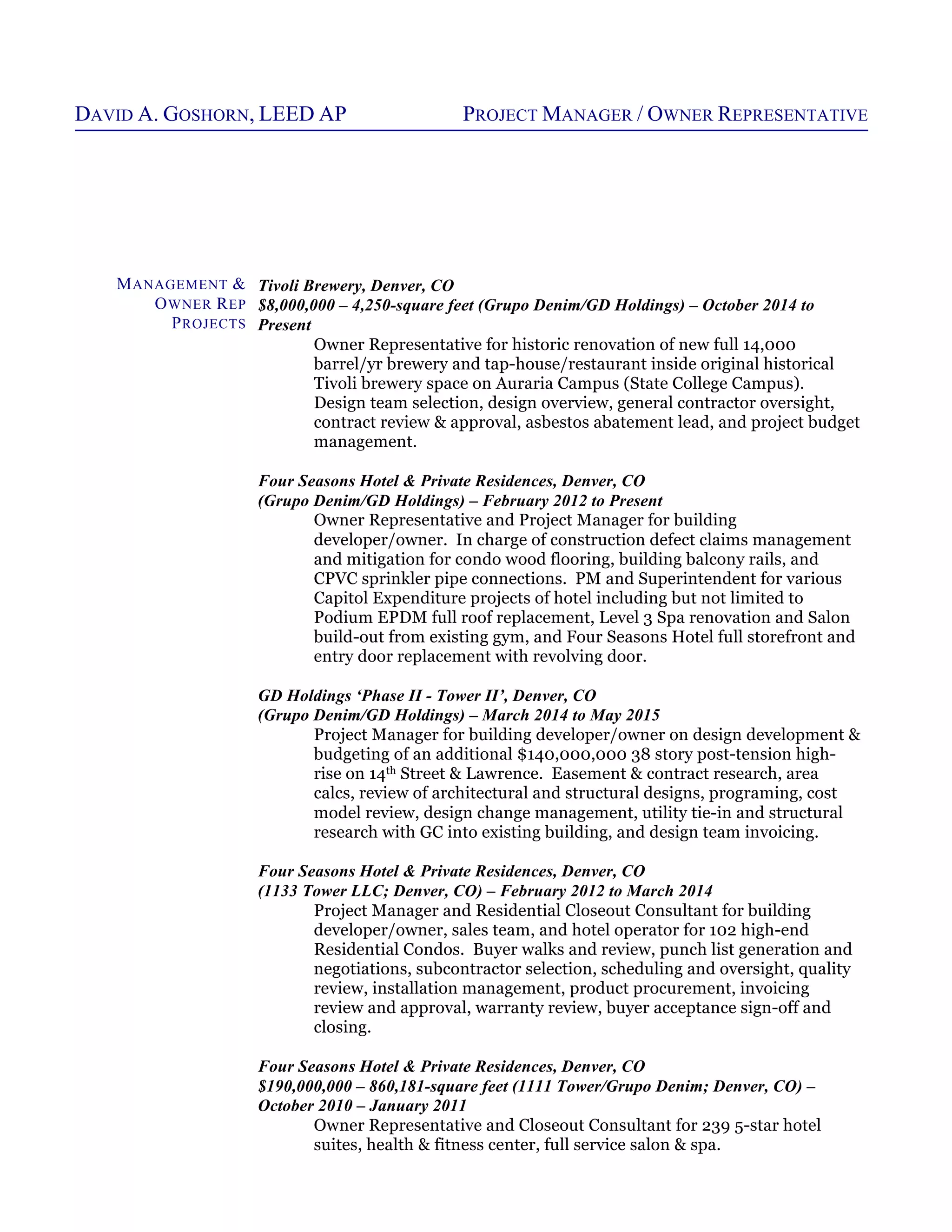 Dave Goshorn - Resume | PDF