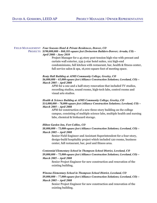 Dave Goshorn - Resume | PDF
