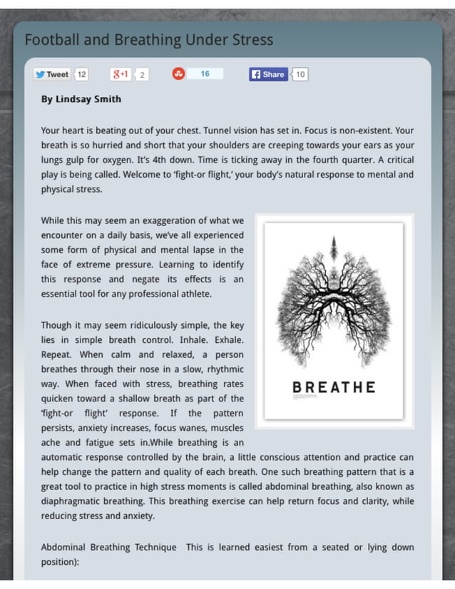 Football & Breathing Under Stress | PDF