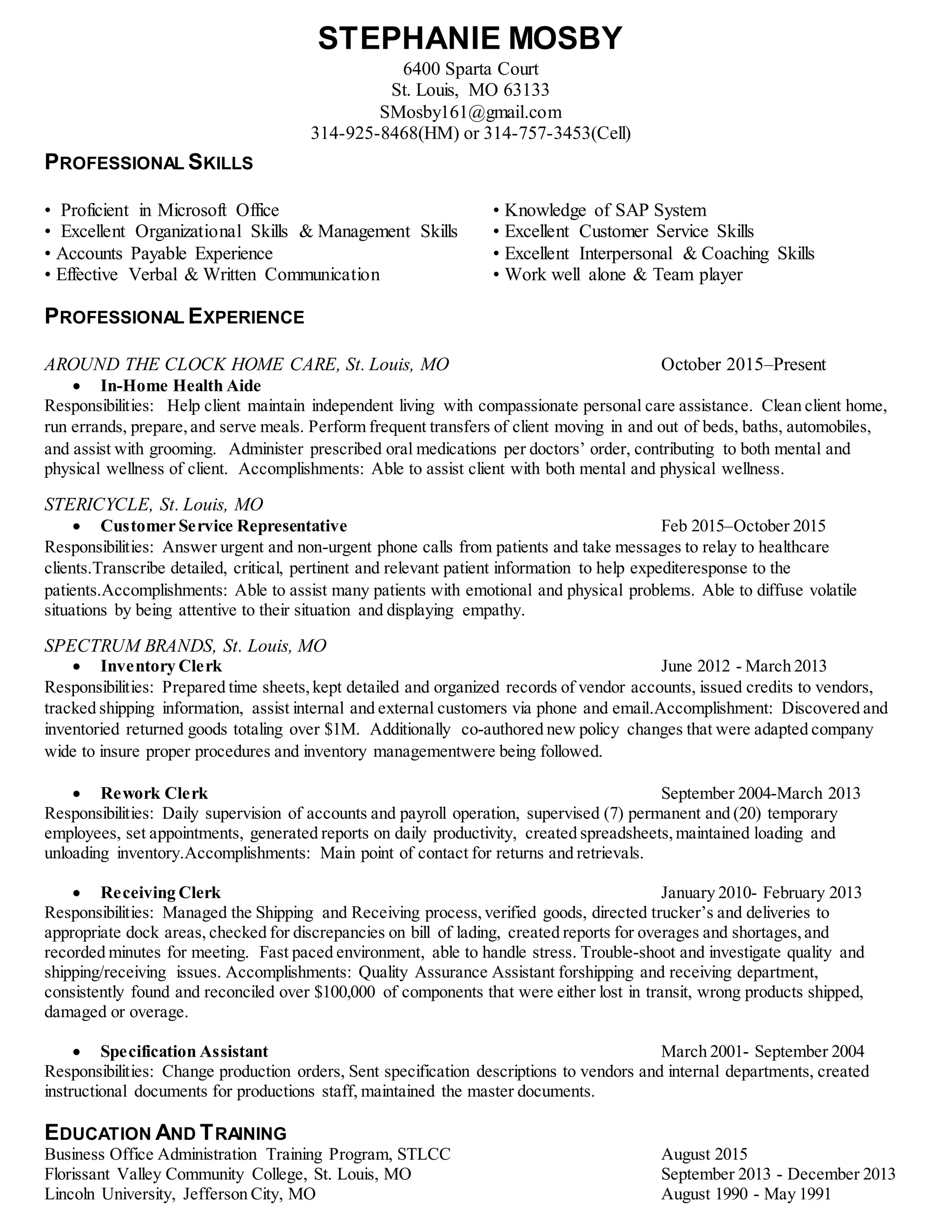 SMosby-Resume Aug 2016 | PDF