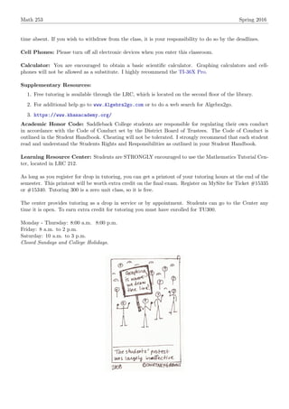 Math 253 Fall 2016 | PDF