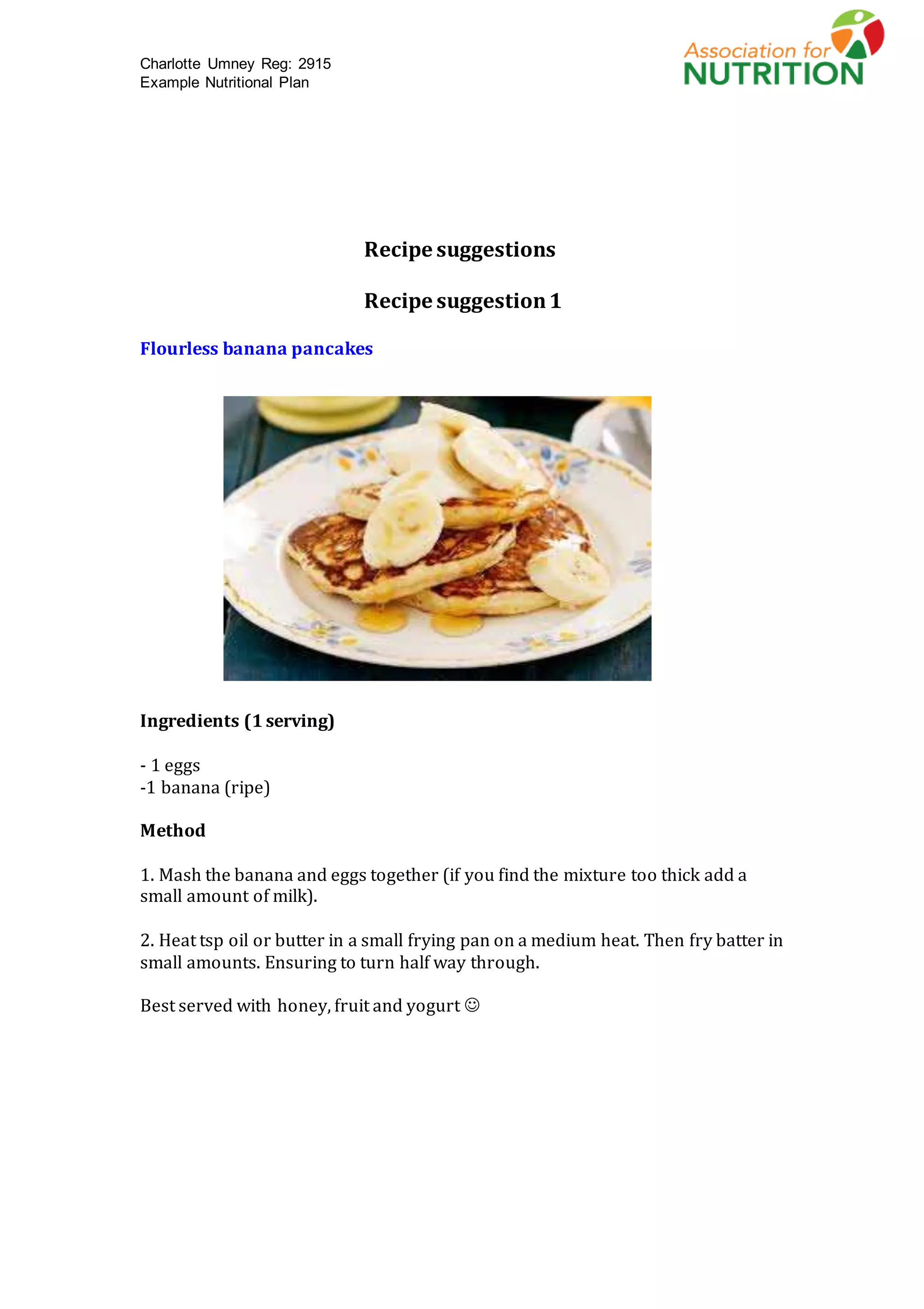 Meal plan example | PDF