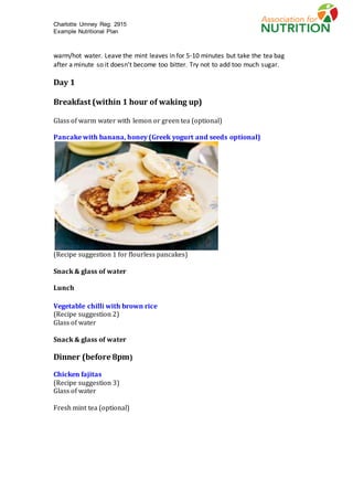 Meal plan example | DOCX