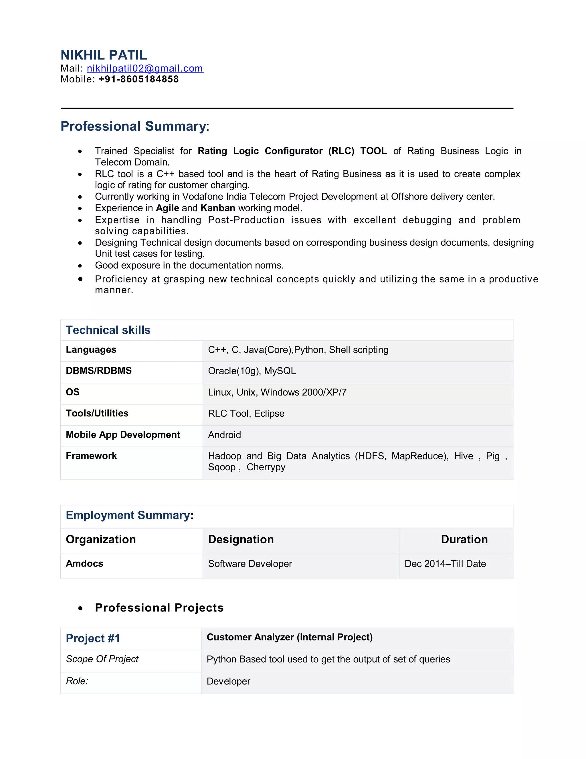 Resume | PDF | Databases | Computer Software and Applications