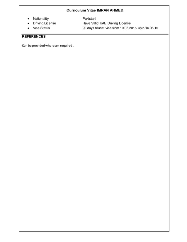 cv imran newformat | PDF