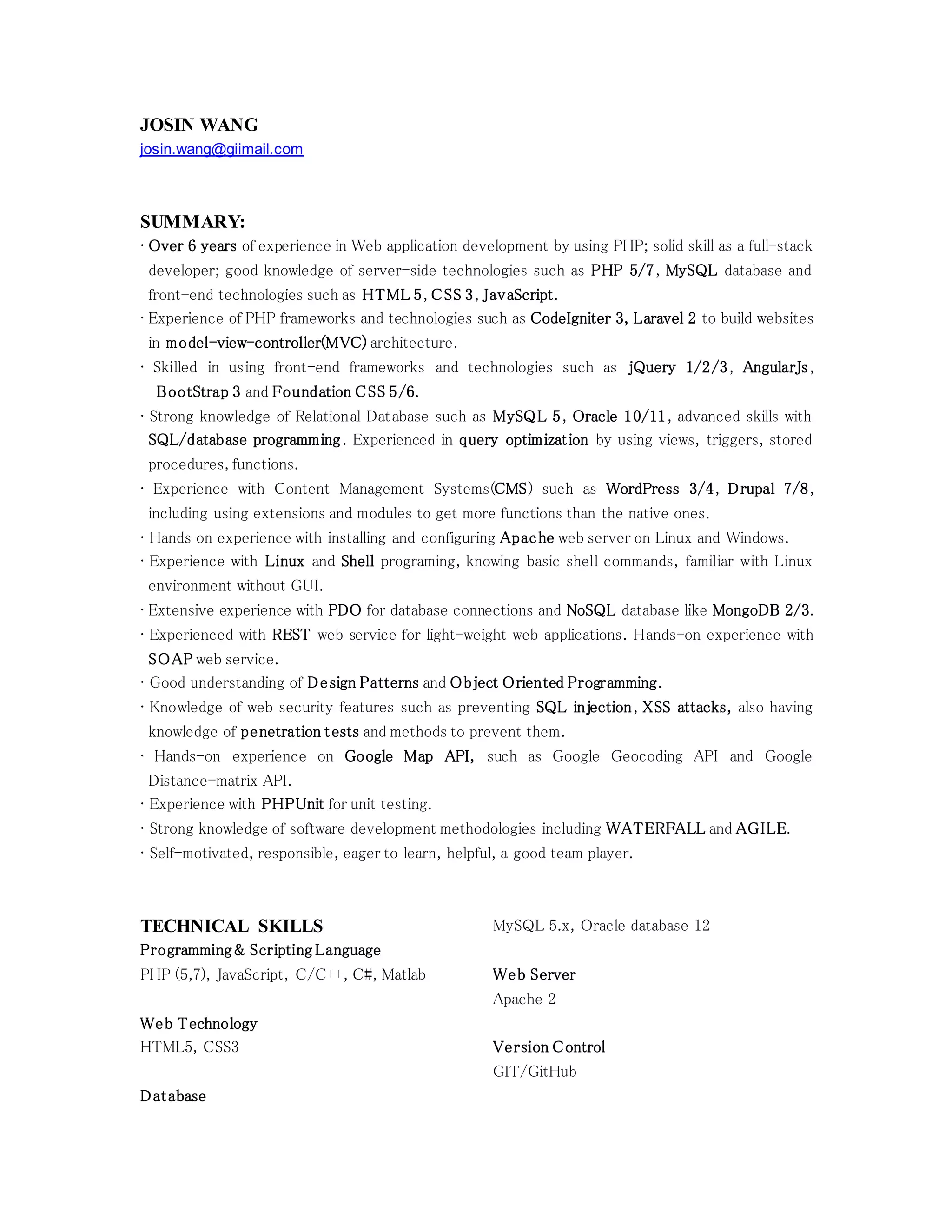 Josin Wang Resume | DOCX