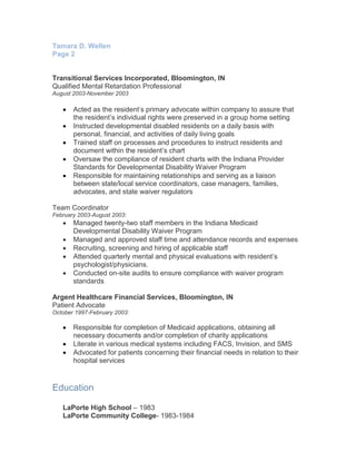 Tamara Wellen Resume 2015 | PDF