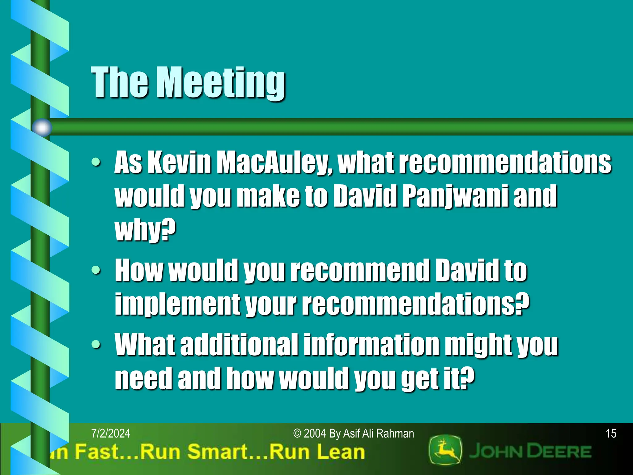 Deere & Company Worldwide Logistics case study | PPT | Free Download