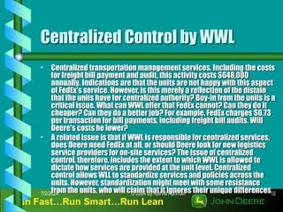 Deere & Company Worldwide Logistics case study | PPT