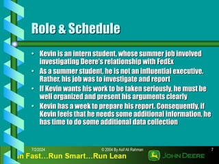 Deere & Company Worldwide Logistics case study | PPT