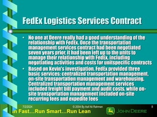 Deere & Company Worldwide Logistics case study | PPT
