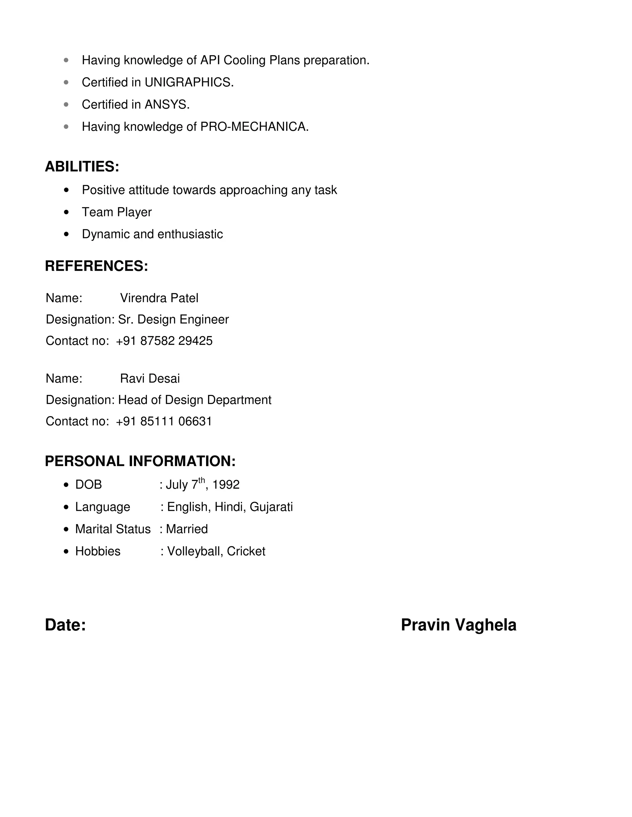 Pravin Vaghela_(Jr.Design Engineer) | PDF
