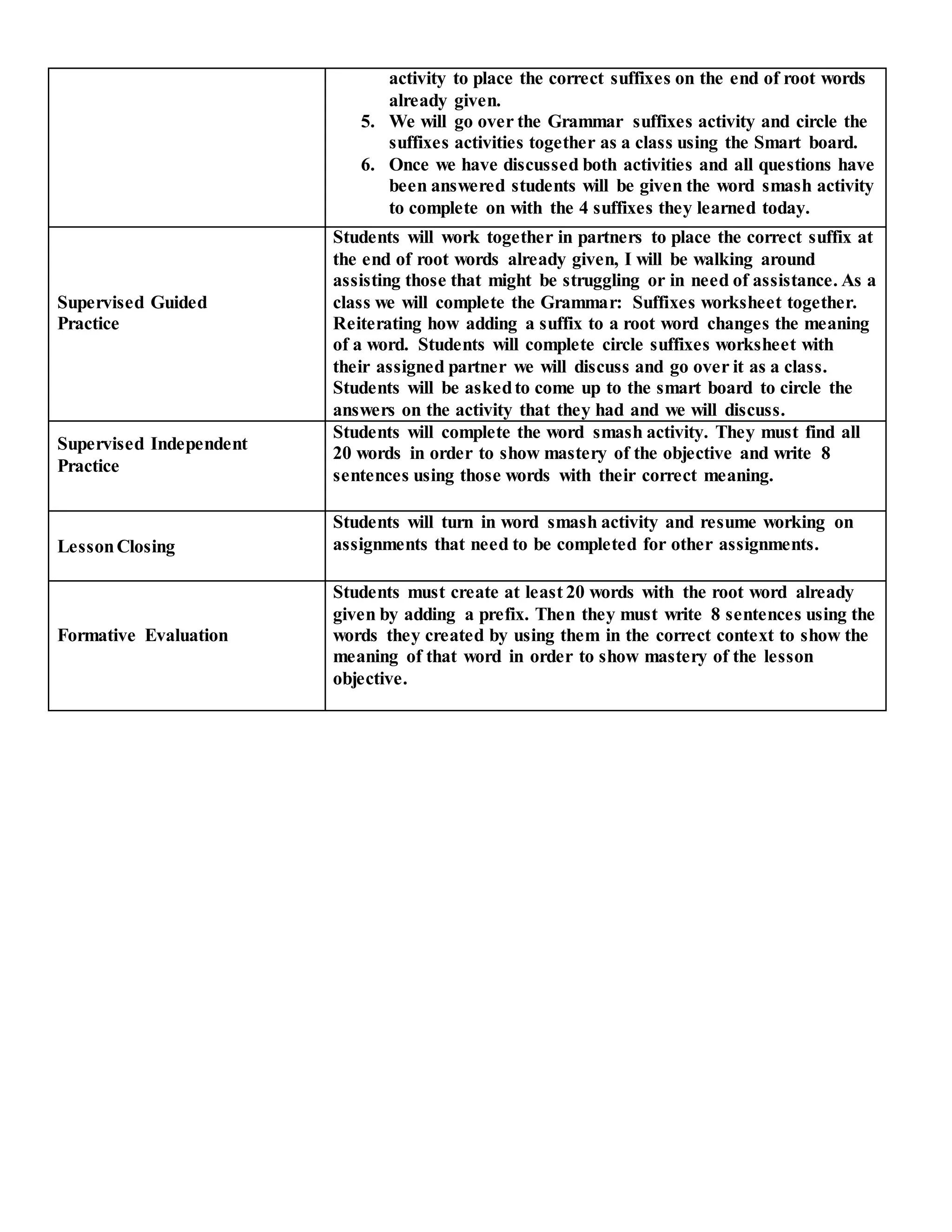 Lesson 5 Unit plan-1 | DOCX