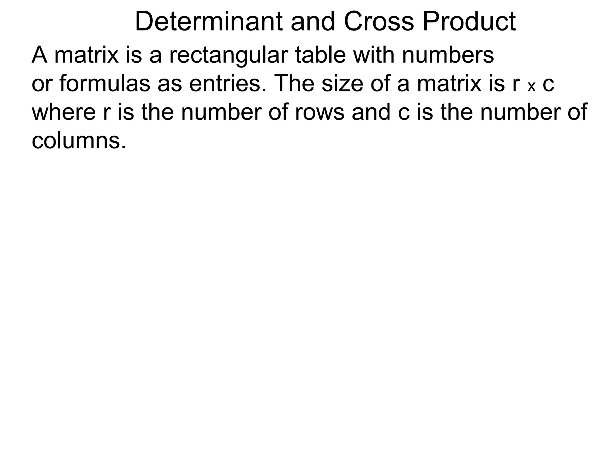 9 determinant and cross product | PPT