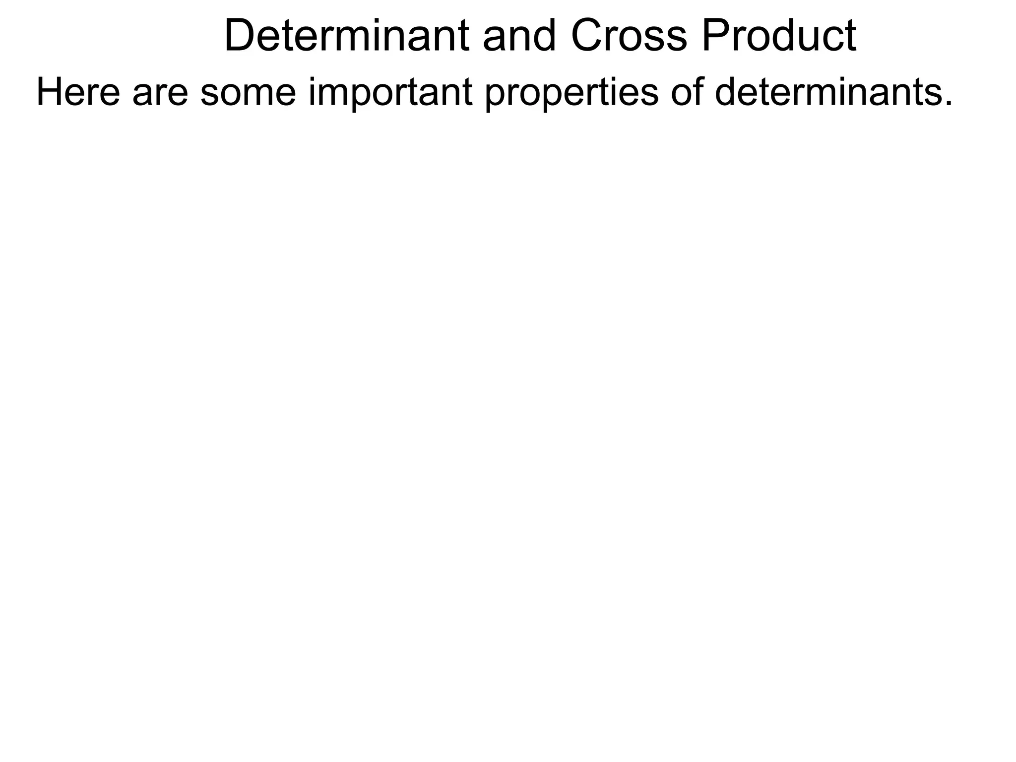 9 determinant and cross product | PPT