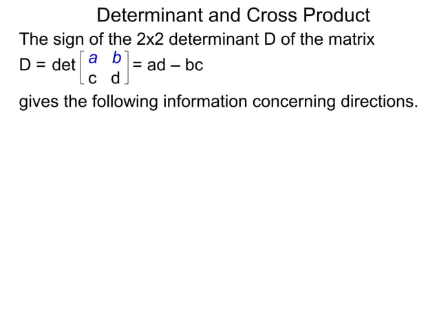 9 Determinant And Cross Product Ppt