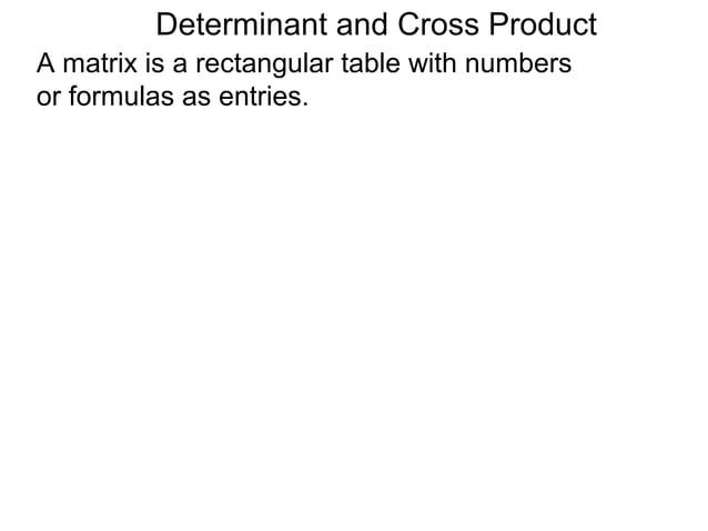 9 determinant and cross product | PPT