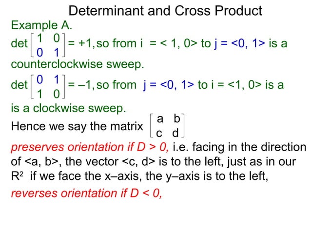 9 determinant and cross product | PPT