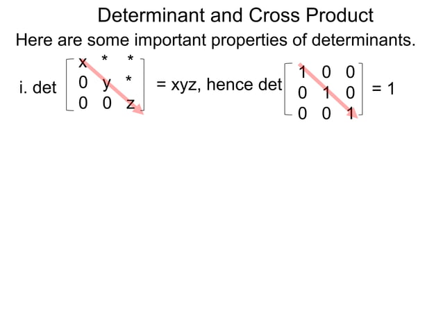 9 Determinant And Cross Product Ppt