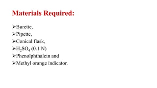 Determination of carbonates and bicarbonates in water sample | PDF