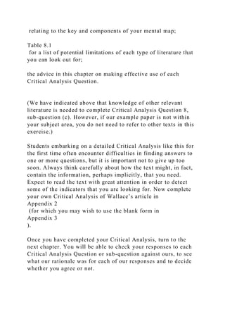 9Developing a Critical Analysis of a TextKeywordsCriti | DOCX