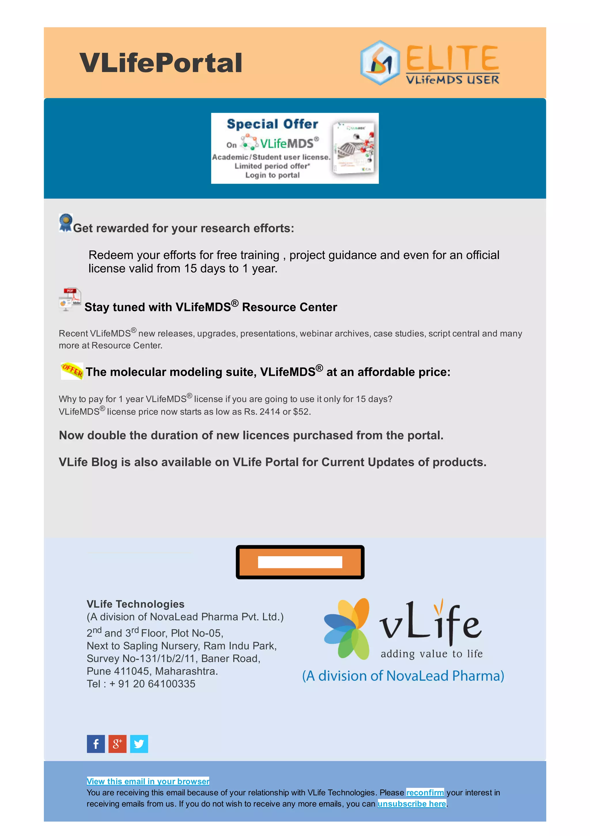 VLife Portal Promotional Email | PDF