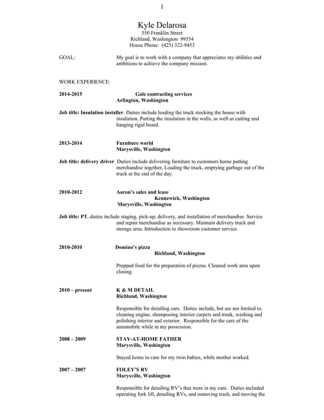 Kyle Resume 2015 | DOC | Automotive